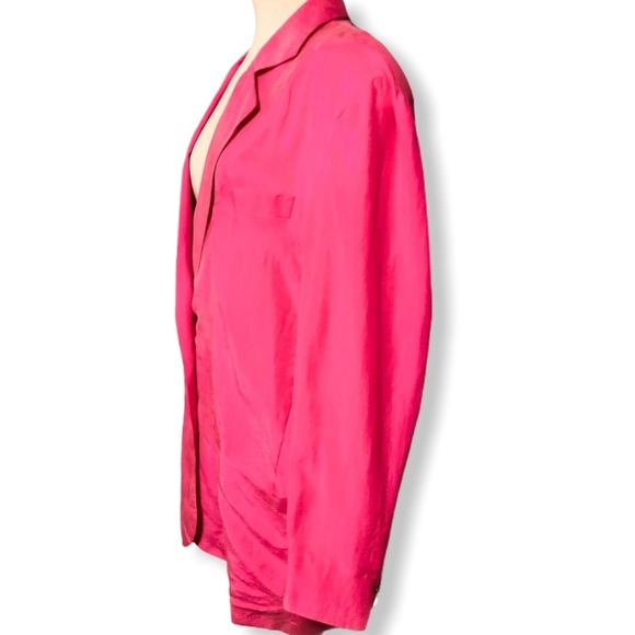Express | Jackets & Coats | Vintage Nos Express Blazer 0 Silk Hot Pink ...